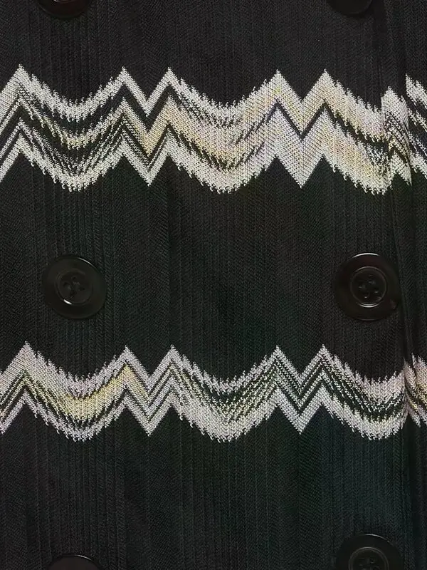Missoni Chevron-knit Double-breasted Coat