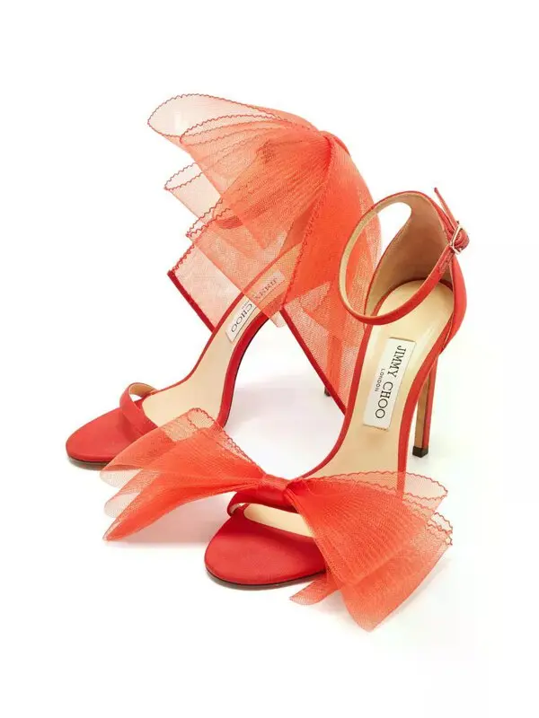 JIMMY CHOO Aveline Bow Sandals - Red