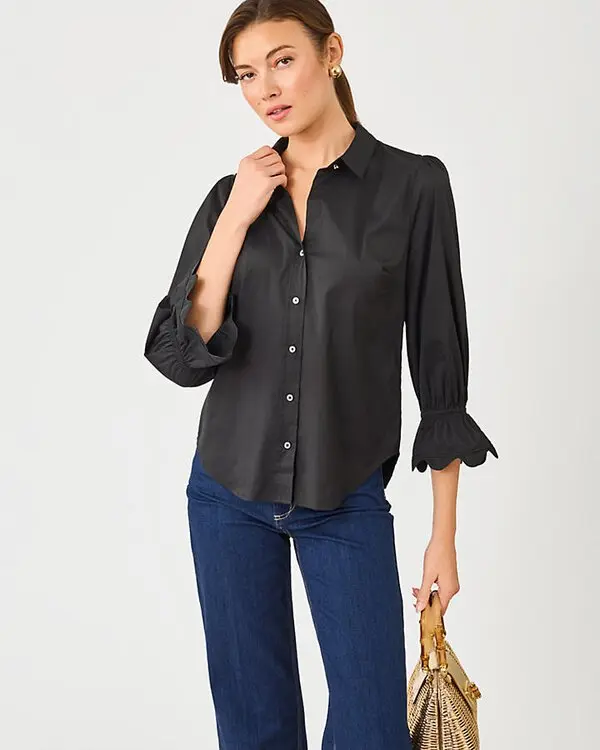 Lilly Pulitzer® The Ricrac 3/4 Sleeve Lilly Shirt - Noir