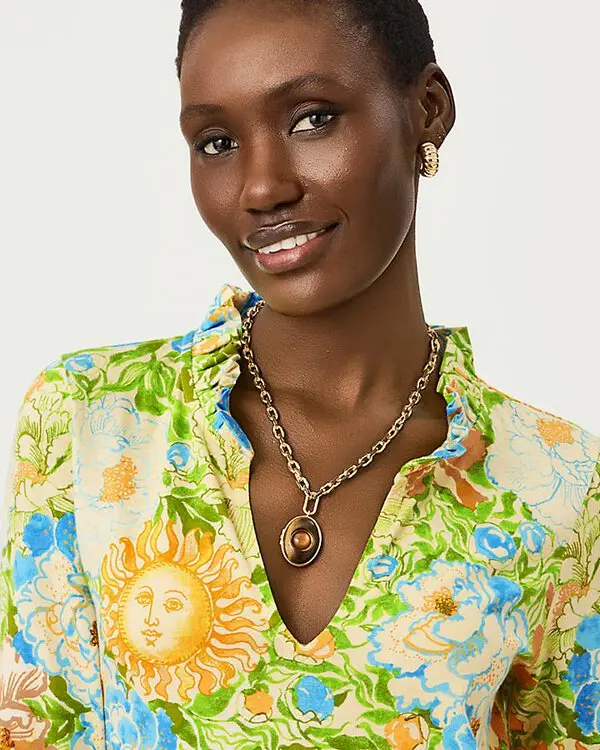 Lilly Pulitzer® Camouflage Catwalk Necklace With Tigers Eye Pendant