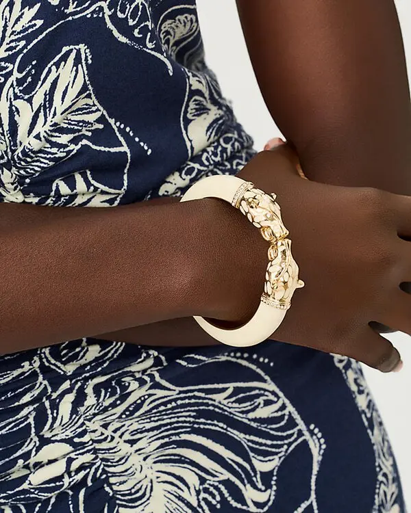Lilly Pulitzer® Enamel Jungle Cat Hinged Bracelet