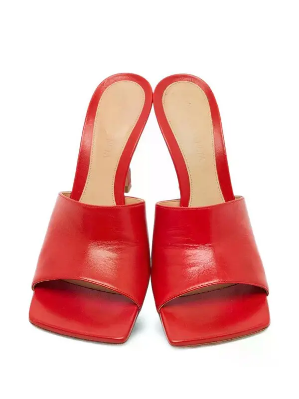 Bottega Veneta Stretch Square-toe High Heel Sandals - Red