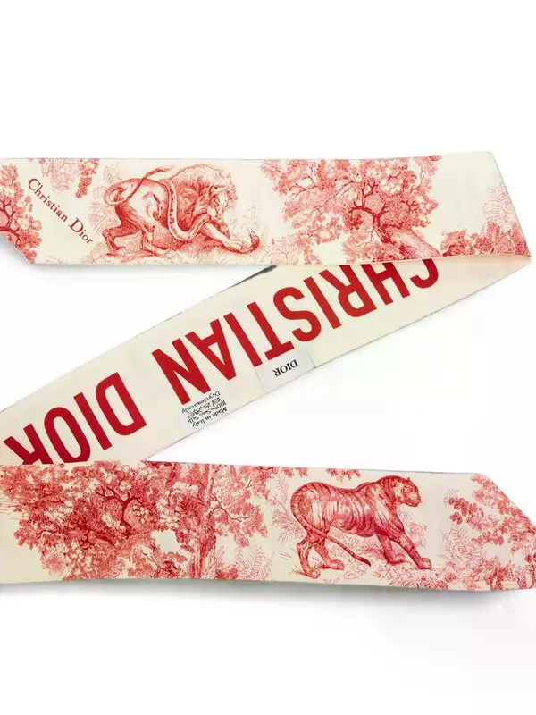 Dior Toile De Jouy Mitzah Silk Scarf - Neutrals