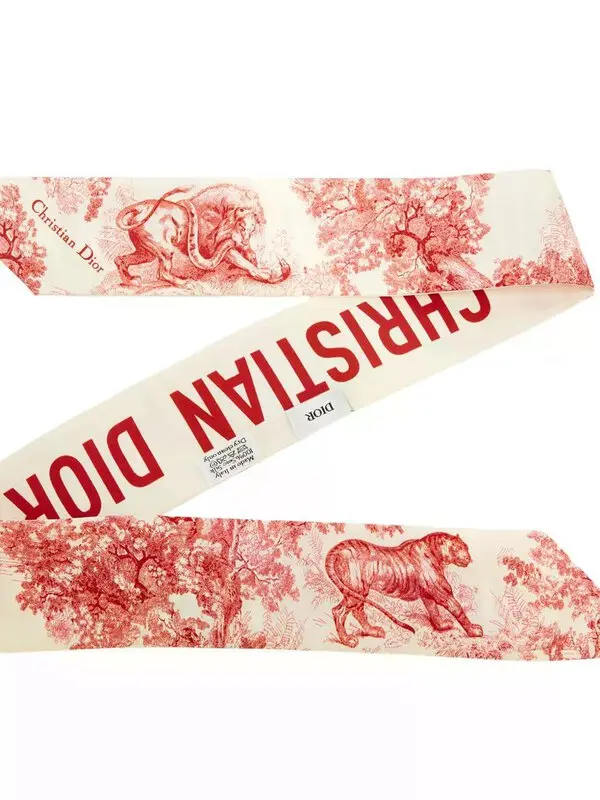 Dior Toile De Jouy Mitzah Silk Scarf - Neutrals
