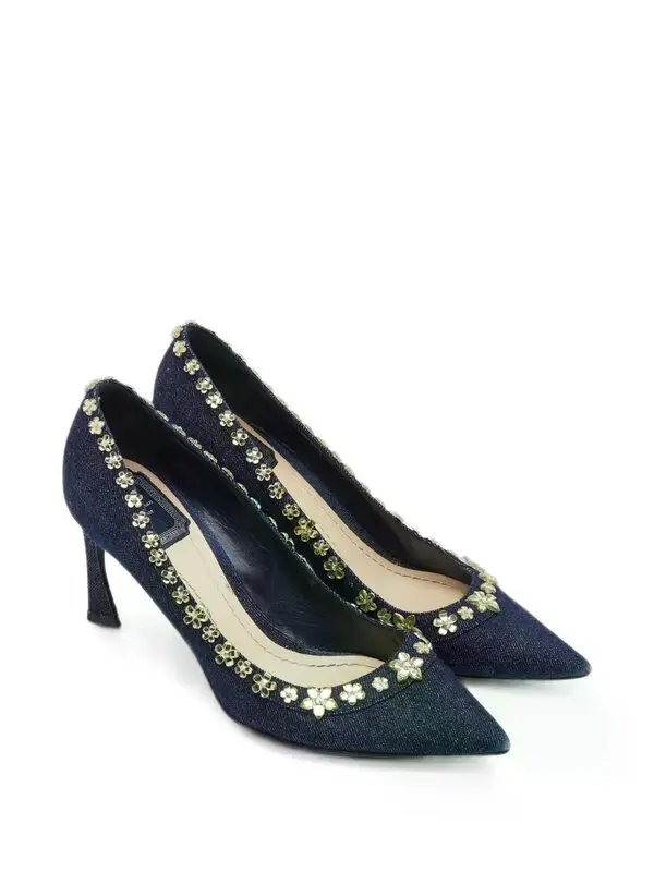 Dior Embellished-garland Pointed-toe Pumps