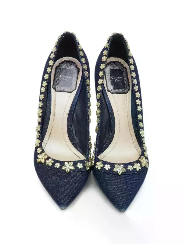 Dior Embellished-garland Pointed-toe Pumps