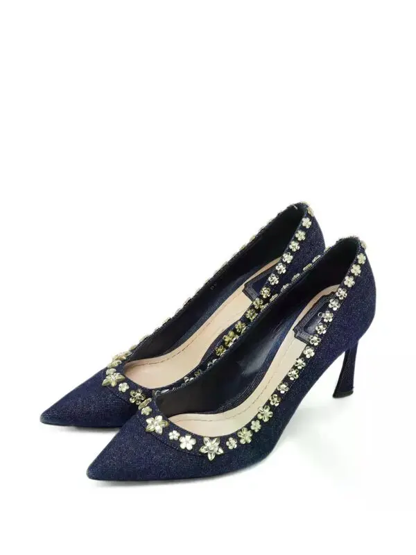 Dior Embellished-garland Pointed-toe Pumps