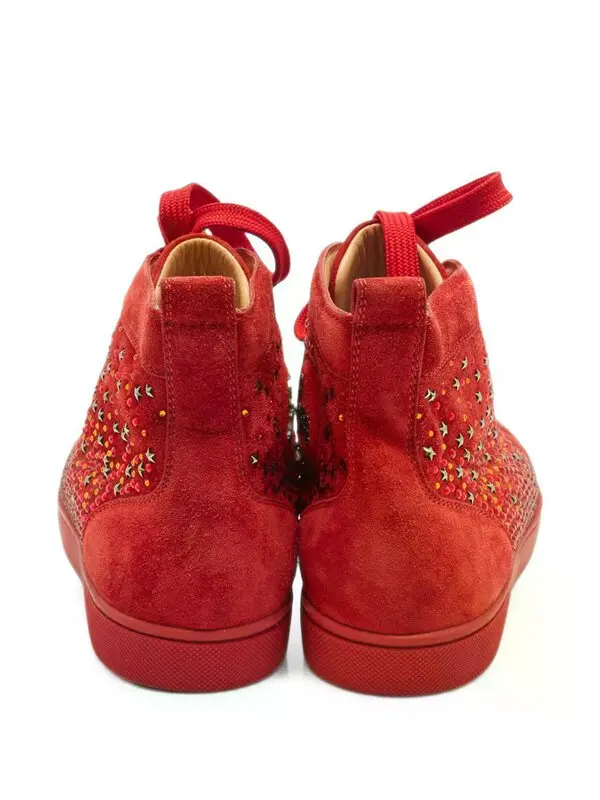 CHRISTIAN LOUBOUTIN Louis Crystal Embellished High-top Sneakers