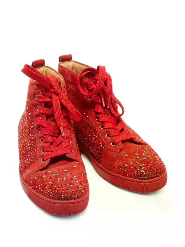 CHRISTIAN LOUBOUTIN Louis Crystal Embellished High-top Sneakers