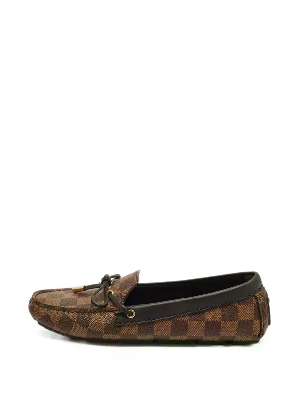 LOUIS VUITTON Gloria Damier Ebene Loafers