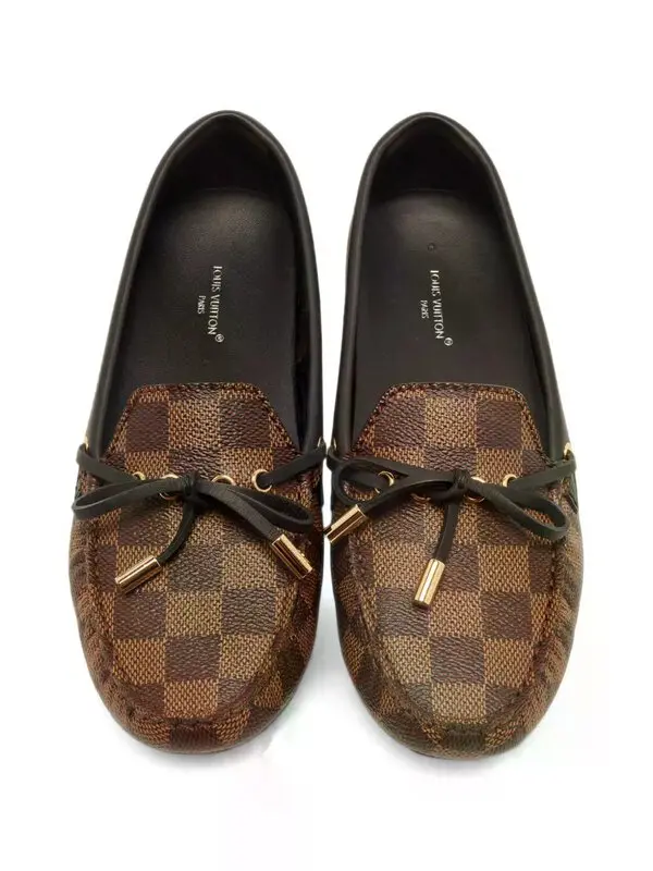 LOUIS VUITTON Gloria Damier Ebene Loafers