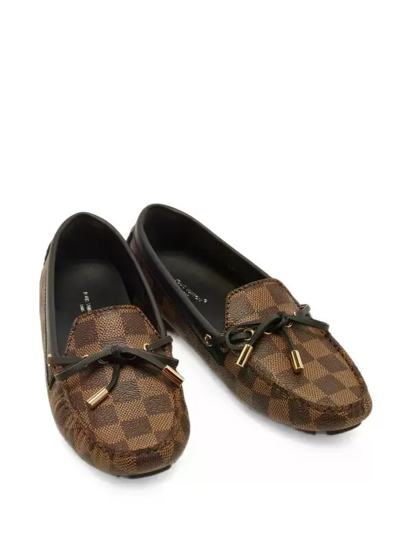 LOUIS VUITTON Gloria Damier Ebene Loafers