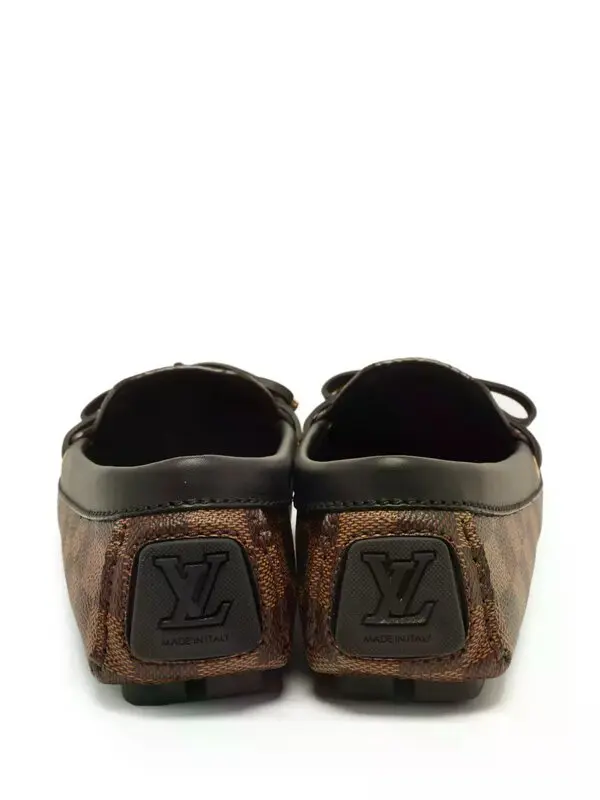 LOUIS VUITTON Gloria Damier Ebene Loafers - Brown