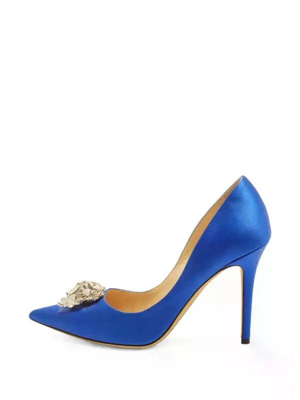 JIMMY CHOO Crystal-embellished Satin Pumps