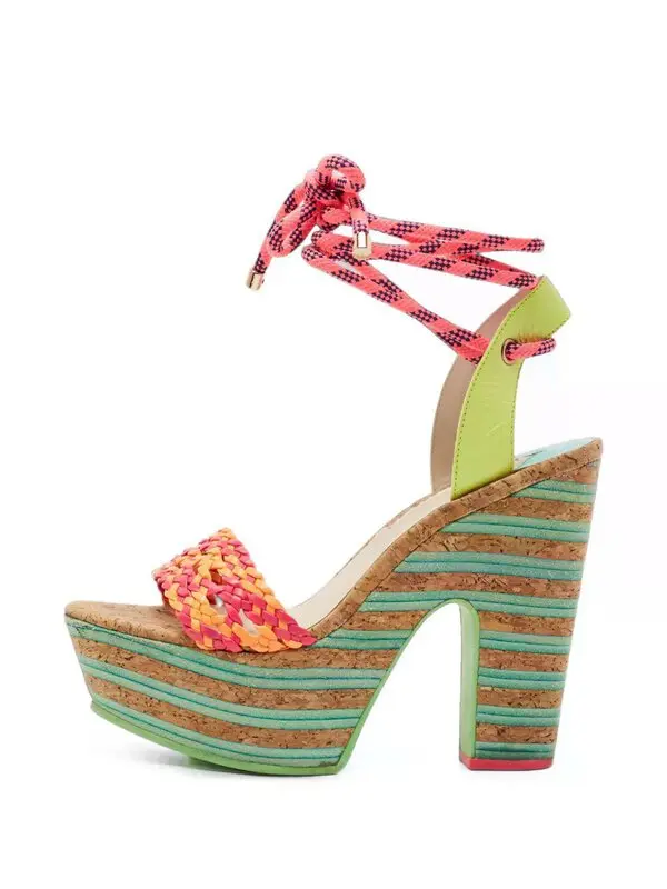 SOPHIA WEBSTER Jade Woven Platform Sandals