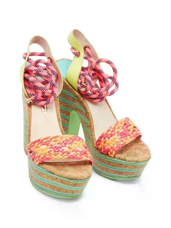 SOPHIA WEBSTER Jade Woven Platform Sandals