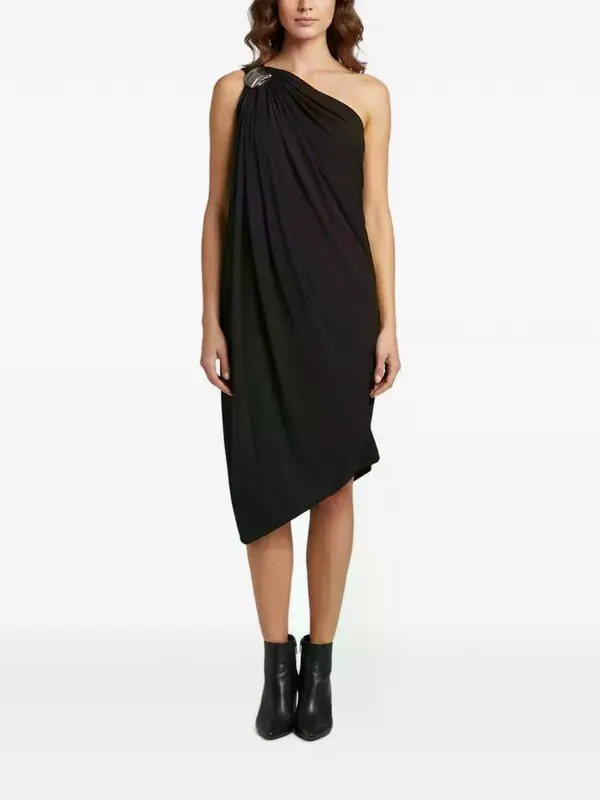 CHATS BY C.DAM Eileen Asymmetric Draped Midi Dress