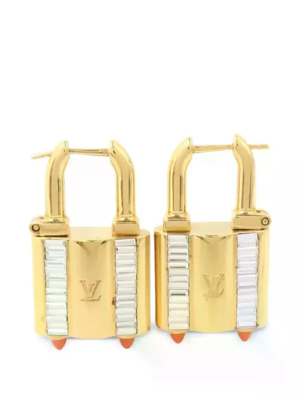 LOUIS VUITTON Lock Me Padlock-shape Earrings - Gold