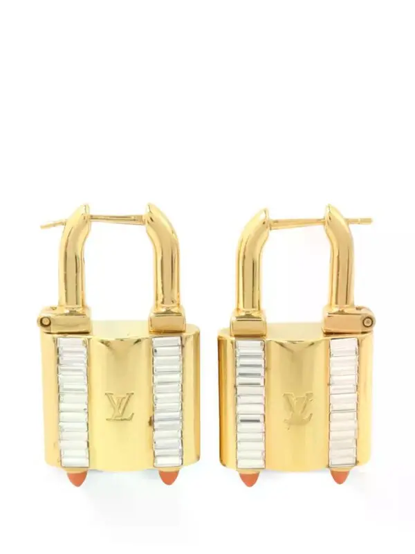 LOUIS VUITTON Lock Me Padlock-shape Earrings - Gold