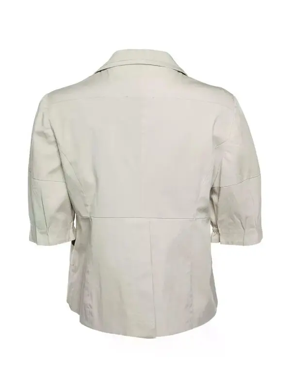 Miu Miu Beige Cotton Button-front Short Sleeve Jacket