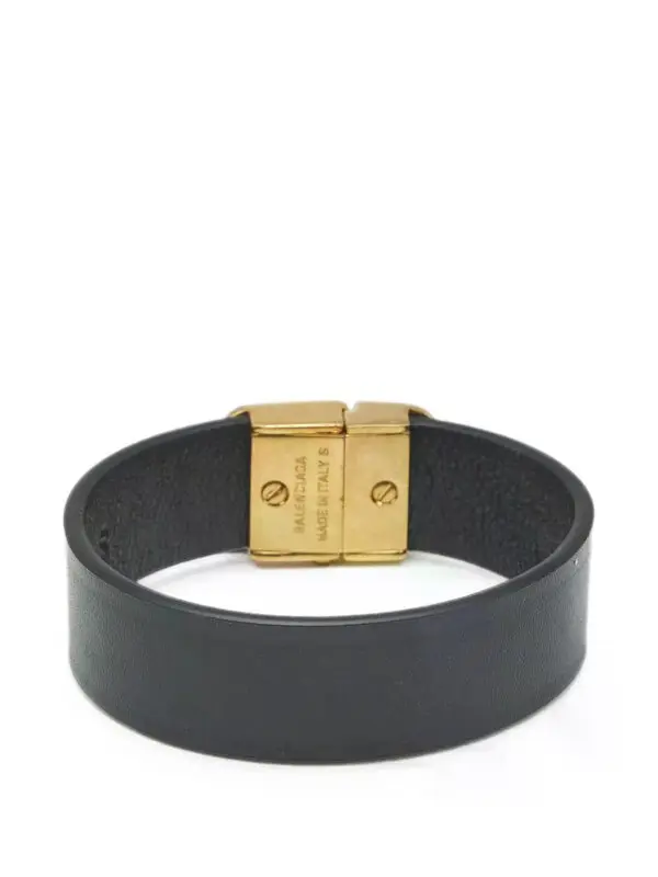 Balenciaga Bb Logo Leather Bracelet