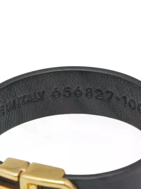 Balenciaga Bb Logo Leather Bracelet