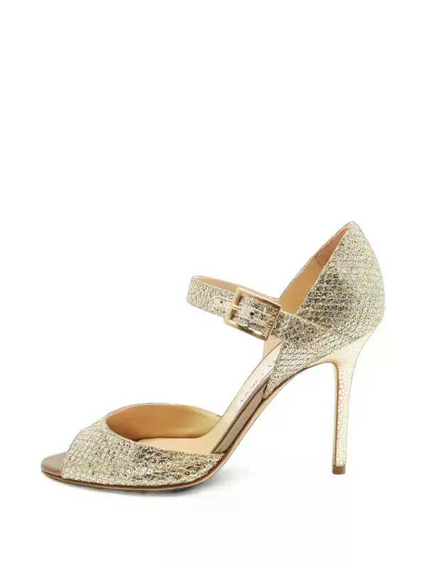 JIMMY CHOO Glitter Finish Mary Jane Pumps - Gold