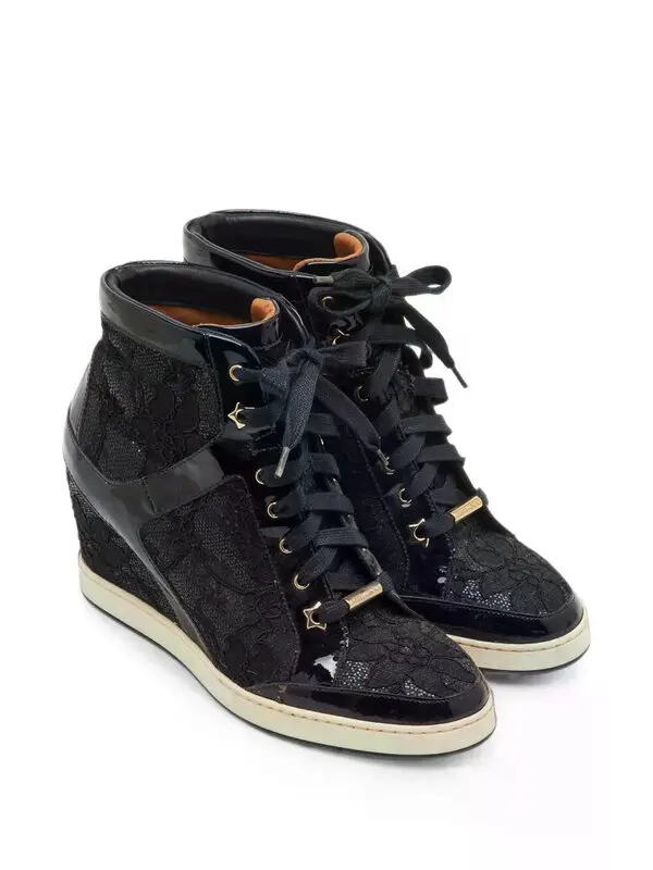 JIMMY CHOO Lace Wedge Sneakers