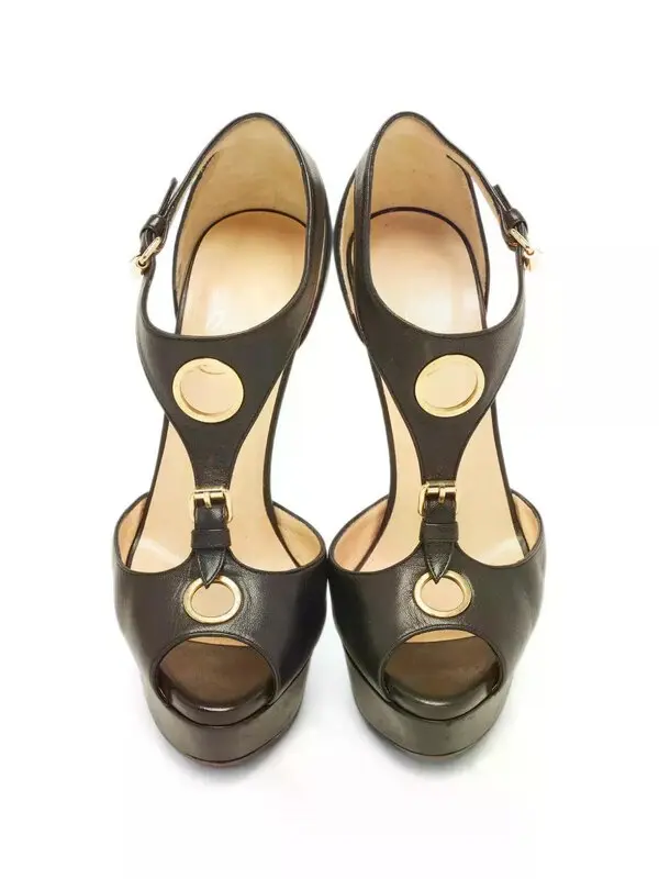 CHRISTIAN LOUBOUTIN Leather T-bar Platform Sandals