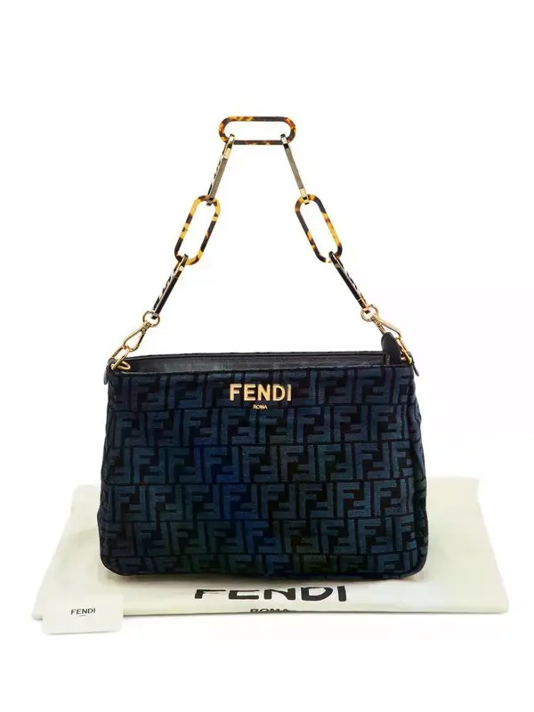 Fendi O'lock Zucca Shoulder Bag - Blue