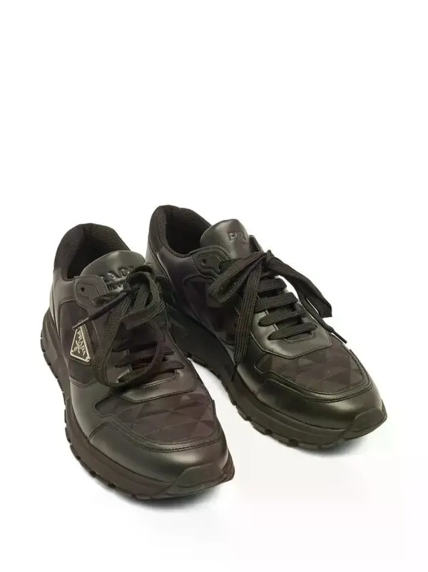 Prada Geometric Paneled Lace-up Sneakers