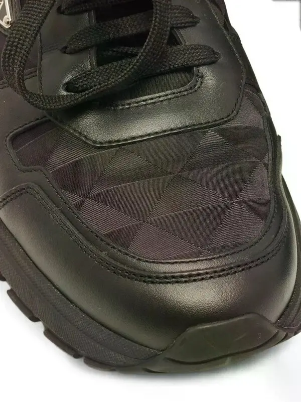 Prada Geometric Paneled Lace-up Sneakers