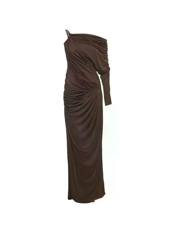 CHATS BY C.DAM Asymmetric Ruched Maxi Dress