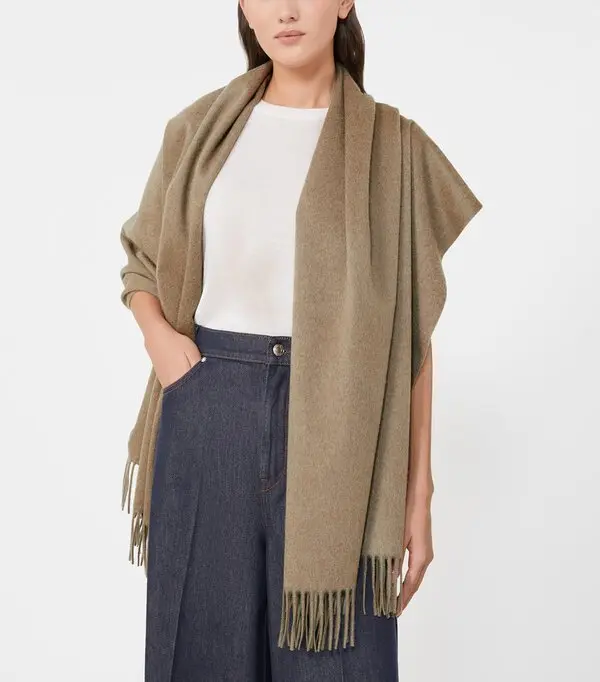 Max Mara Cashmere Fringed Scarf