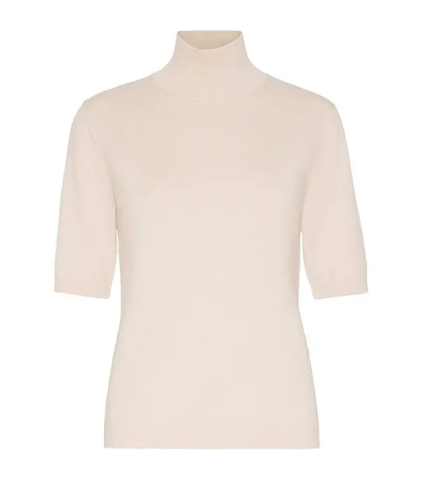 Max Mara Wool Roll-neck Short-sleeve Sweater