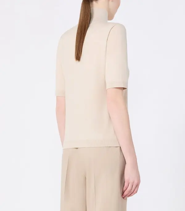 Max Mara Wool Roll-neck Short-sleeve Sweater