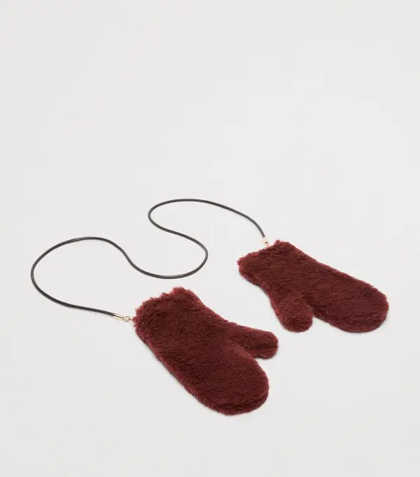 Max Mara Alpaca-wool-silk Mittens - Burgundy