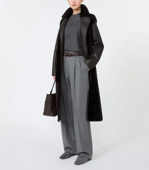 Max Mara Stretch-cashmere Trousers With String Belt