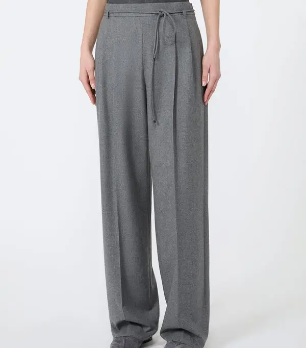 Max Mara Stretch-cashmere Trousers With String Belt