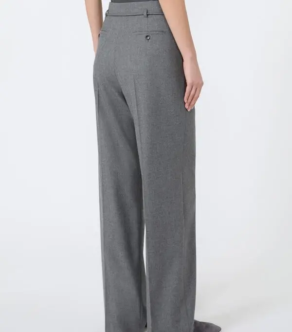 Max Mara Stretch-cashmere Trousers With String Belt