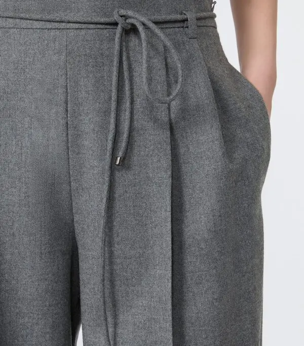 Max Mara Stretch-cashmere Trousers With String Belt