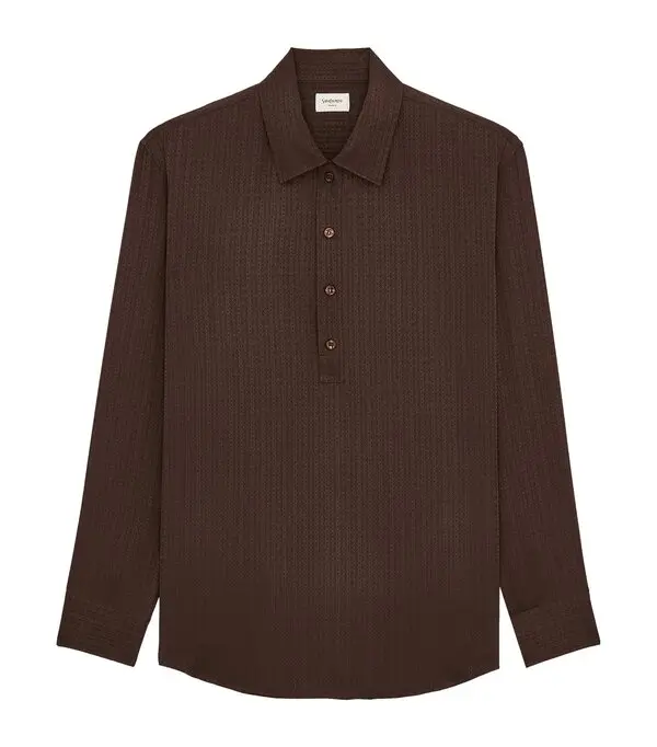 Saint Laurent Silk Polo Shirt
