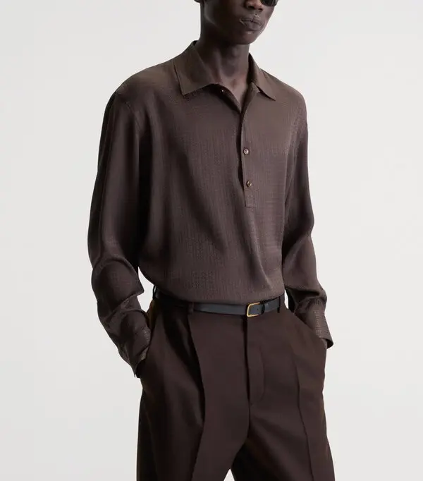 Saint Laurent Silk Polo Shirt