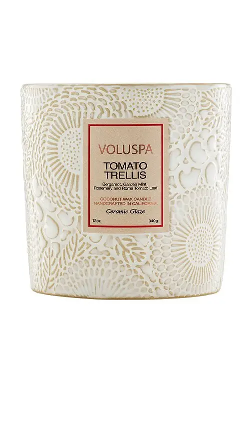 Voluspa Tomato Trellis Luxe Classic Candle In White