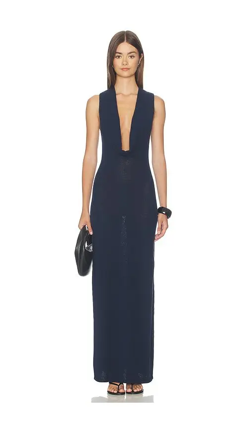 L'academie Cowl Neck Maxi Dress