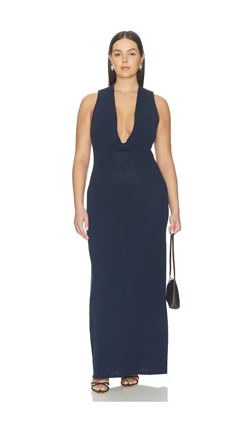 L'academie Cowl Neck Maxi Dress