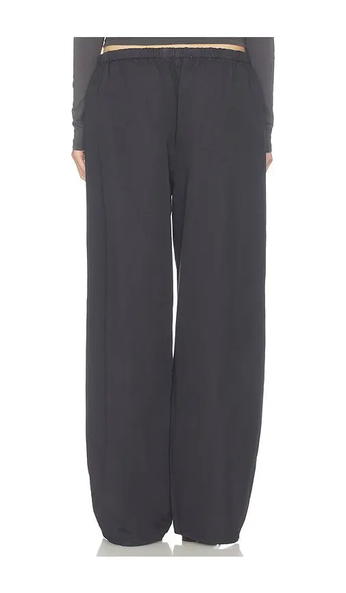GRLFRND Pull On Wide Leg Trousers - Washed Black