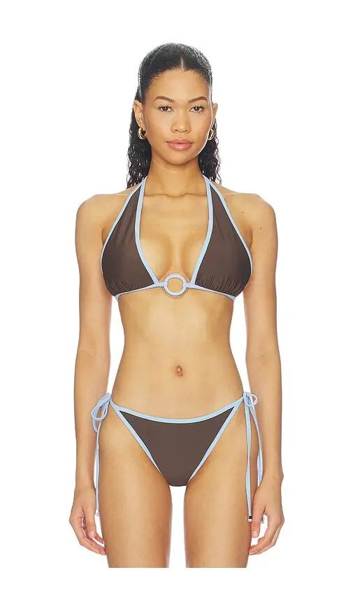 BAOBAB Helena Bikini Top In Brown - Moca Blue