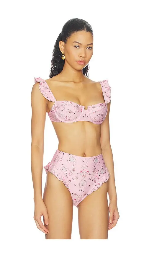 Agua Bendita Printed Bikini Top - Multicolor