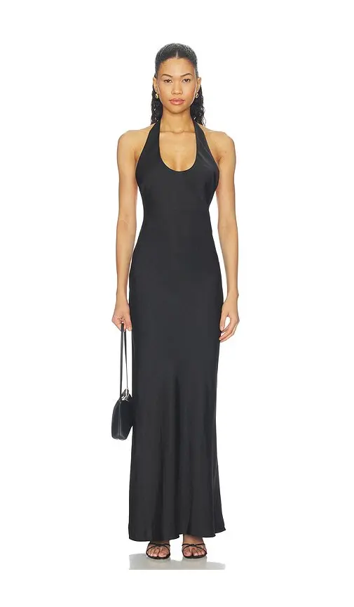Lioness Halterneck Maxi Dress - Noir